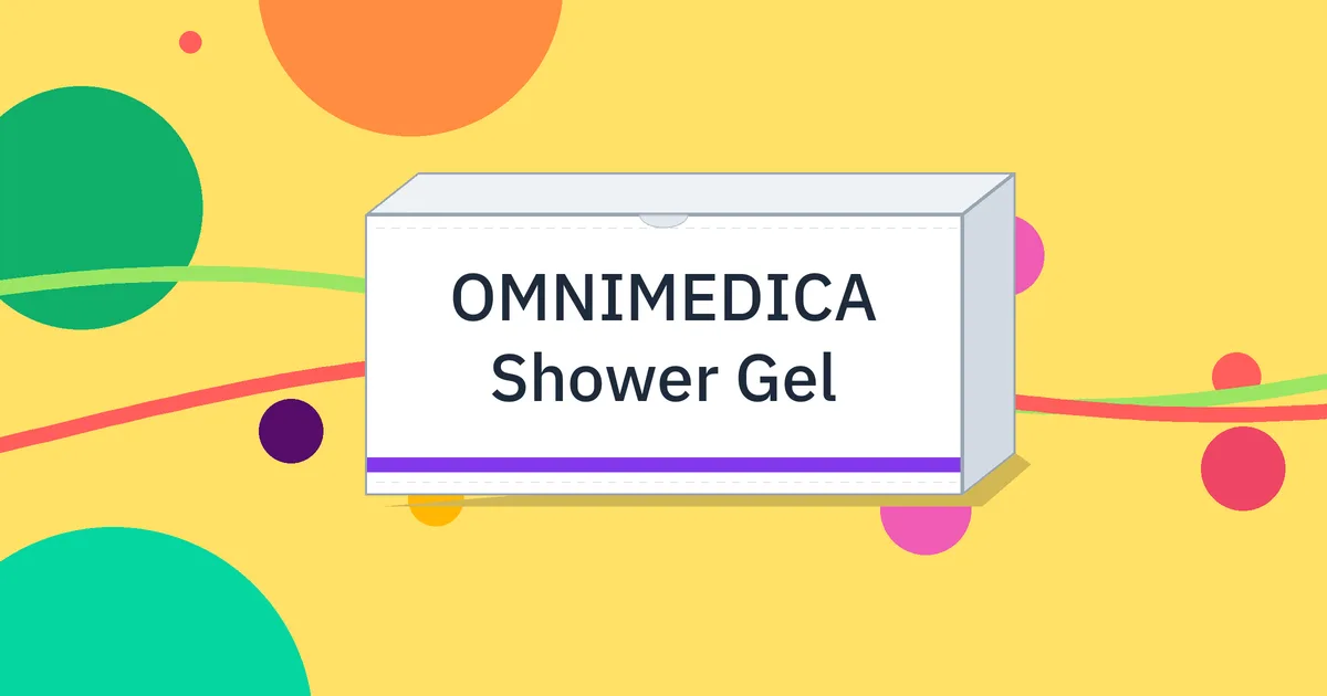 Symbolbild: Packung mit der Aufschrift OMNIMEDICA Shower Gel (PZN 19142607) – Verfügbarkeit und Bezug in Apotheken in Frankfurt am Main