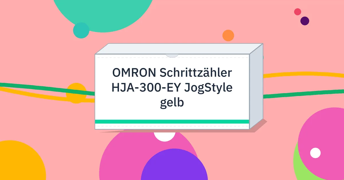 Symbolbild: Packung mit der Aufschrift OMRON Schrittzähler HJA-300-EY JogStyle gelb (PZN 06129798) – Verfügbarkeit und Bezug in Apotheken in Frankfurt am Main