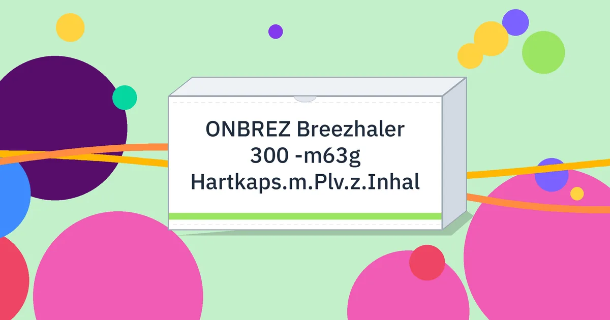 Symbolbild: Packung mit der Aufschrift ONBREZ Breezhaler 300 -m63g Hartkaps.m.Plv.z.Inhal (PZN 07713654) – Verfügbarkeit und Bezug in Apotheken in Frankfurt am Main