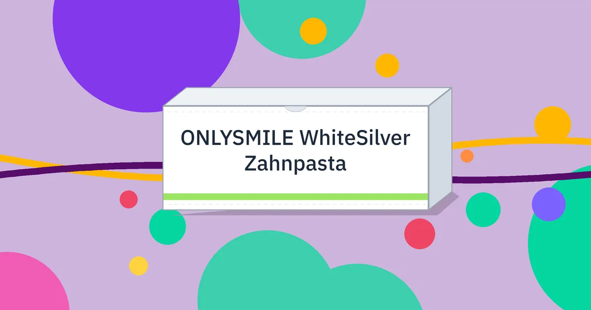 Symbolbild: Packung mit der Aufschrift ONLYSMILE WhiteSilver Zahnpasta (PZN 20791251) – Verfügbarkeit und Bezug in Apotheken in Frankfurt am Main