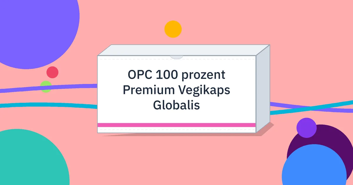 Symbolbild: Packung mit der Aufschrift OPC 100 prozent Premium Vegikaps Globalis (PZN 07028438) – Verfügbarkeit und Bezug in Apotheken in Frankfurt am Main