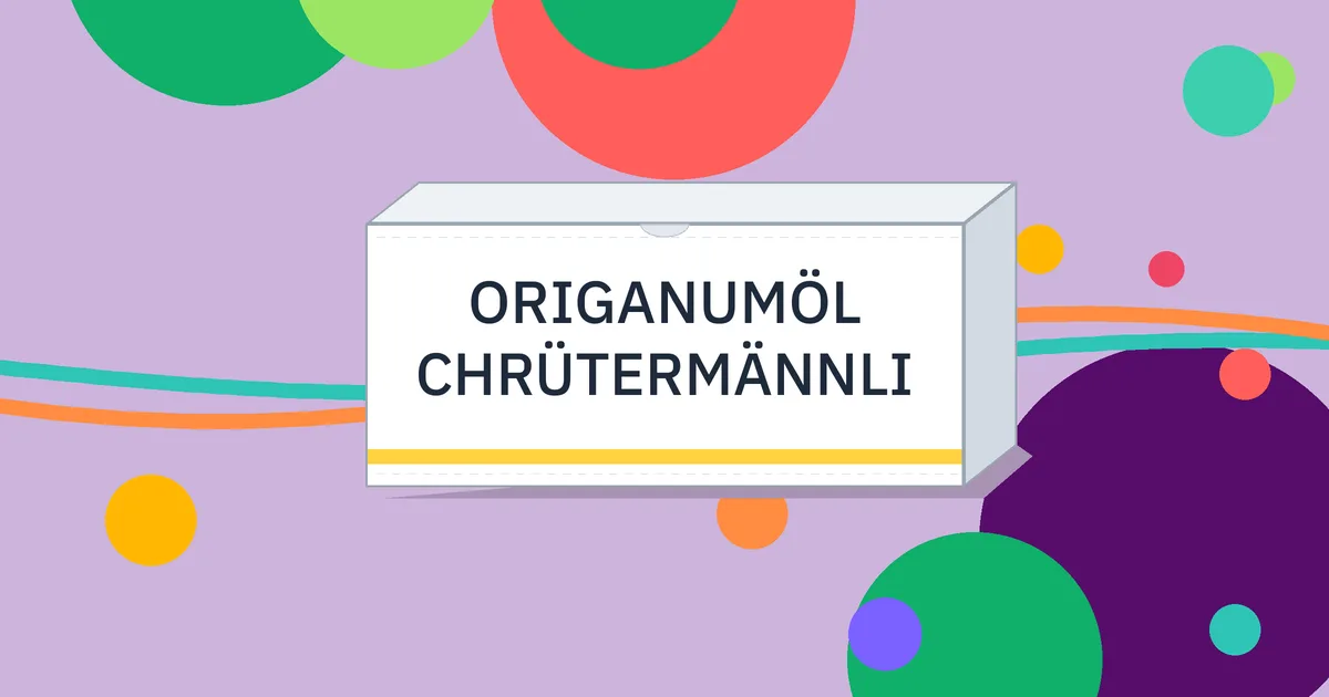 Symbolbild: Packung mit der Aufschrift ORIGANUMÖL CHRÜTERMÄNNLI (PZN 07197135) – Verfügbarkeit und Bezug in Apotheken in Frankfurt am Main