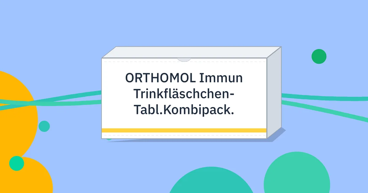 Symbolbild: Packung mit der Aufschrift ORTHOMOL Immun Trinkfläschchen-Tabl.Kombipack. (PZN 01568889) – Verfügbarkeit und Bezug in Apotheken in Frankfurt am Main