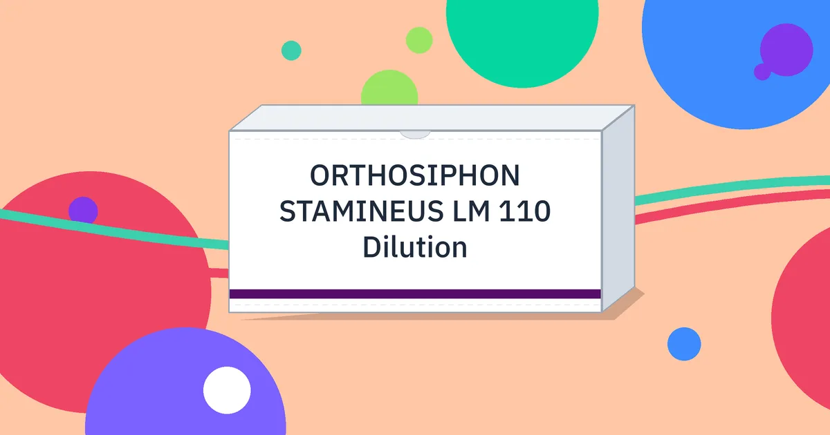 Symbolbild: Packung mit der Aufschrift ORTHOSIPHON STAMINEUS LM 110 Dilution (PZN 13628326) – Verfügbarkeit und Bezug in Apotheken in Frankfurt am Main