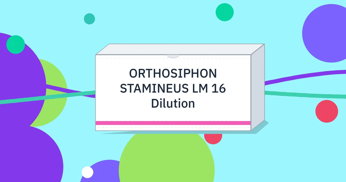 Symbolbild: Packung mit der Aufschrift ORTHOSIPHON STAMINEUS LM 16 Dilution (PZN 13628065) – Verfügbarkeit und Bezug in Apotheken in Frankfurt am Main