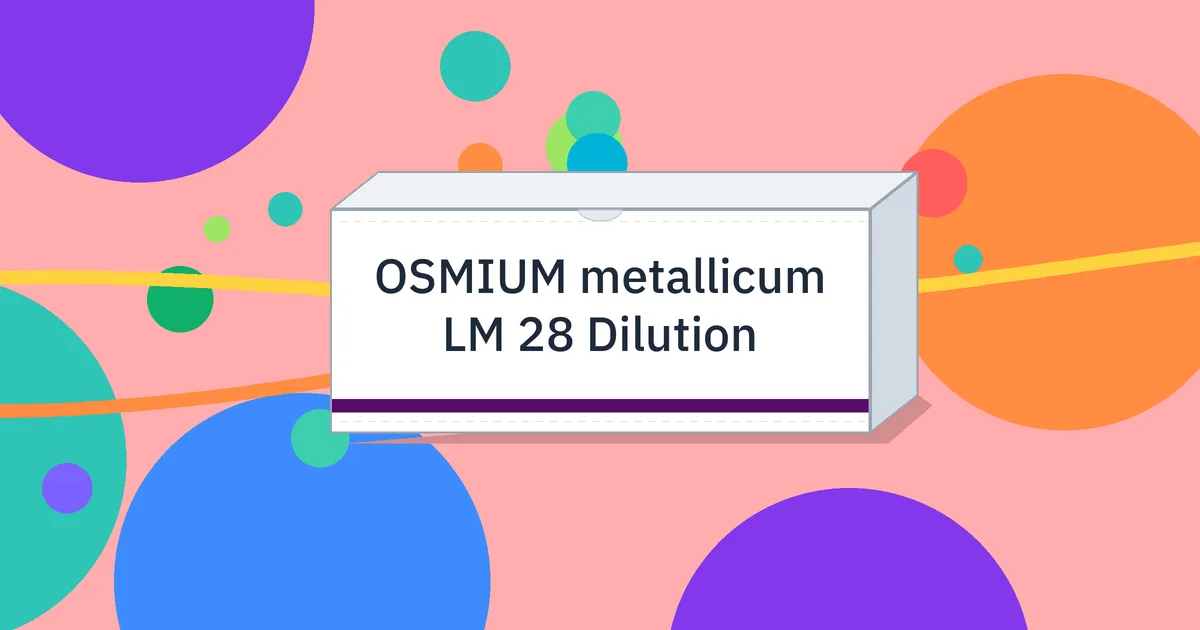 Symbolbild: Packung mit der Aufschrift OSMIUM metallicum LM 28 Dilution (PZN 12974196) – Verfügbarkeit und Bezug in Apotheken in Frankfurt am Main