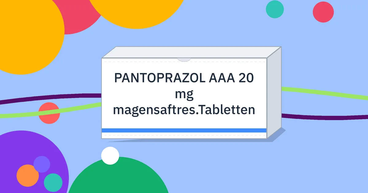 Symbolbild: Packung mit der Aufschrift PANTOPRAZOL AAA 20 mg magensaftres.Tabletten (PZN 03101055) – Verfügbarkeit und Bezug in Apotheken in Frankfurt am Main