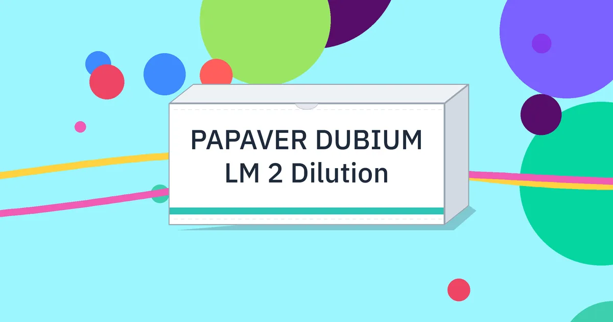 Symbolbild: Packung mit der Aufschrift PAPAVER DUBIUM LM 2 Dilution (PZN 13630671) – Verfügbarkeit und Bezug in Apotheken in Frankfurt am Main