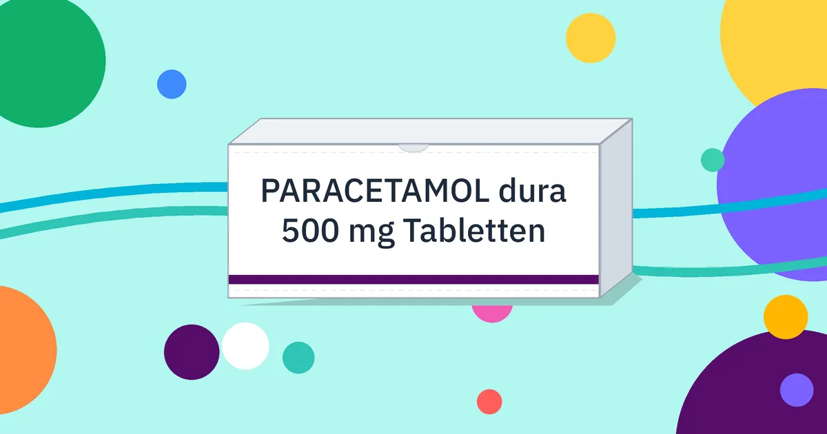 Symbolbild: Packung mit der Aufschrift PARACETAMOL dura 500 mg Tabletten (PZN 06714539) – Verfügbarkeit und Bezug in Apotheken in Frankfurt am Main