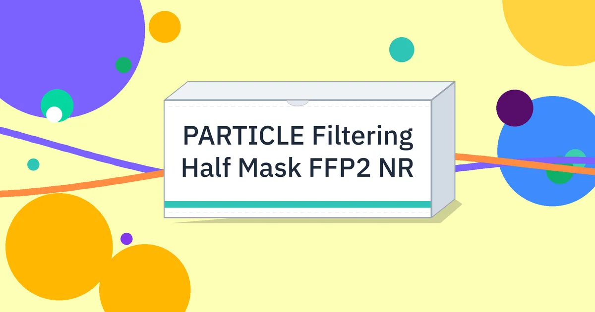 Symbolbild: Packung mit der Aufschrift PARTICLE Filtering Half Mask FFP2 NR (PZN 17235606) – Verfügbarkeit und Bezug in Apotheken in Frankfurt am Main