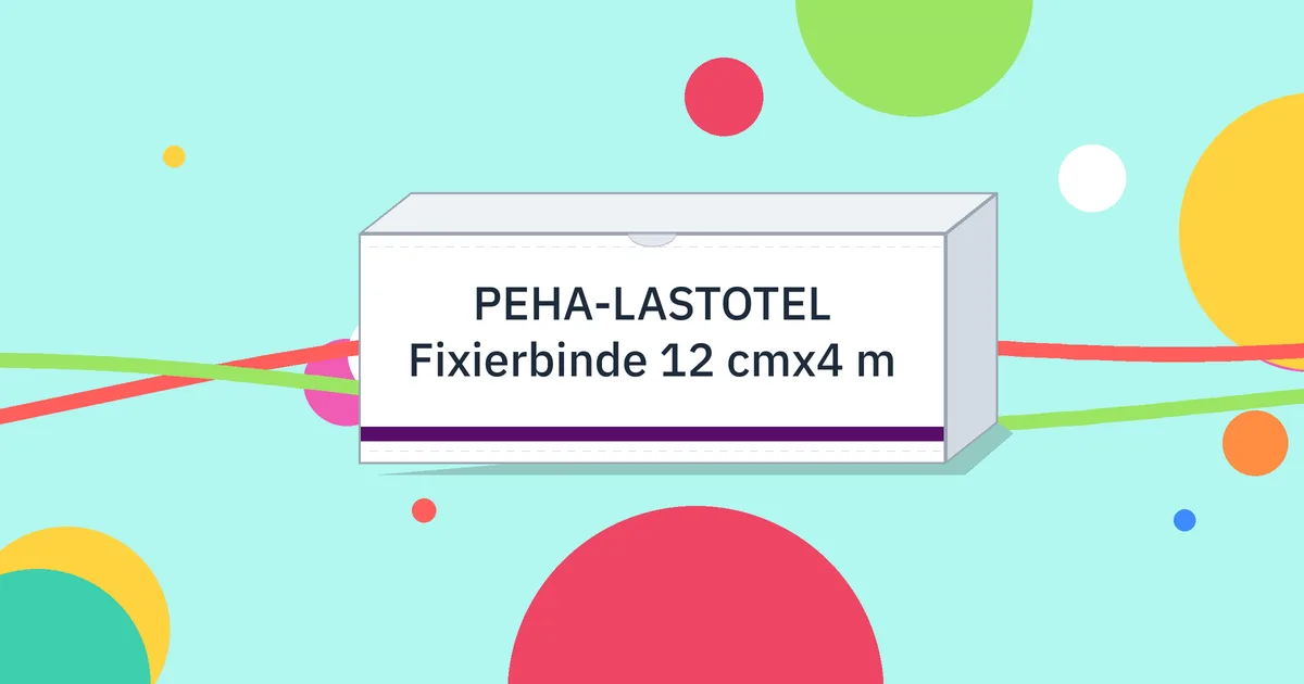 Symbolbild: Packung mit der Aufschrift PEHA-LASTOTEL Fixierbinde 12 cmx4 m (PZN 19703135) – Verfügbarkeit und Bezug in Apotheken in Frankfurt am Main