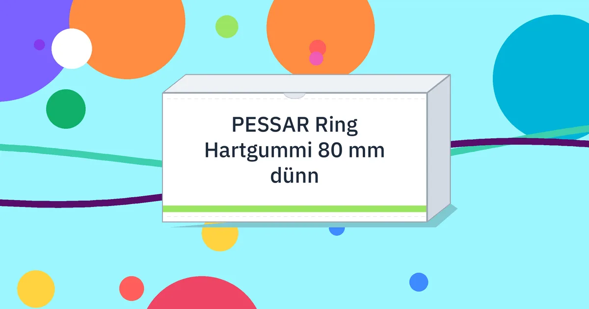 Symbolbild: Packung mit der Aufschrift PESSAR Ring Hartgummi 80 mm dünn (PZN 01733265) – Verfügbarkeit und Bezug in Apotheken in Frankfurt am Main