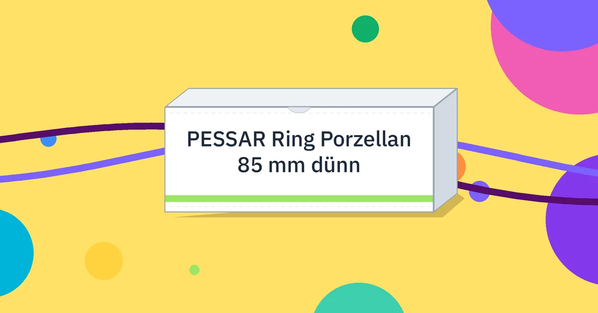 Symbolbild: Packung mit der Aufschrift PESSAR Ring Porzellan 85 mm dünn (PZN 01733383) – Verfügbarkeit und Bezug in Apotheken in Frankfurt am Main