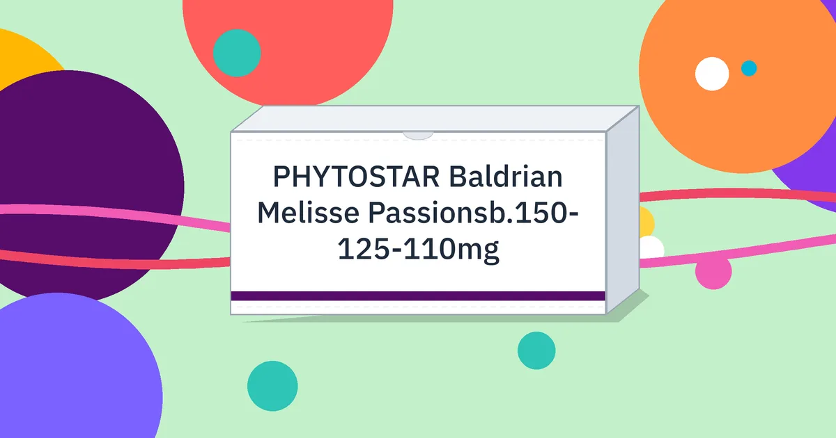 Symbolbild: Packung mit der Aufschrift PHYTOSTAR Baldrian Melisse Passionsb.150-125-110mg (PZN 15228111) – Verfügbarkeit und Bezug in Apotheken in Frankfurt am Main