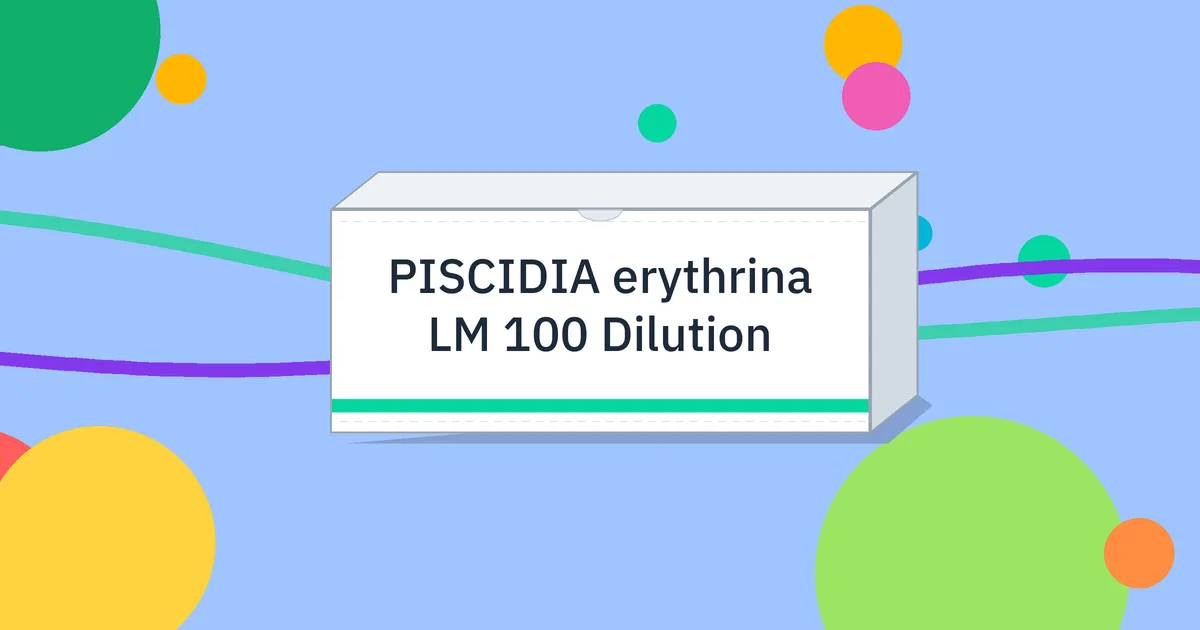 Symbolbild: Packung mit der Aufschrift PISCIDIA erythrina LM 100 Dilution (PZN 13646086) – Verfügbarkeit und Bezug in Apotheken in Frankfurt am Main