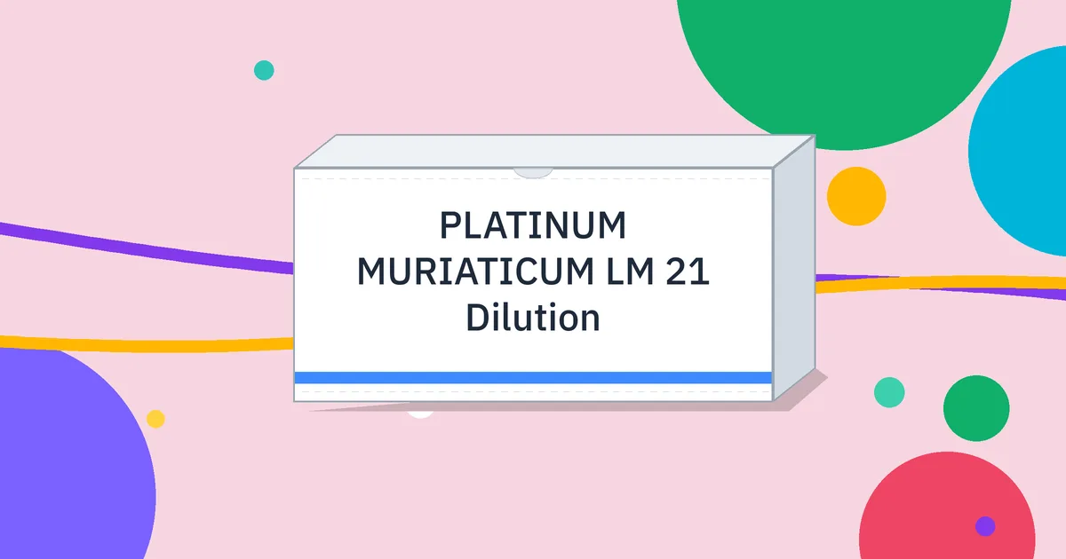 Symbolbild: Packung mit der Aufschrift PLATINUM MURIATICUM LM 21 Dilution (PZN 13648174) – Verfügbarkeit und Bezug in Apotheken in Frankfurt am Main