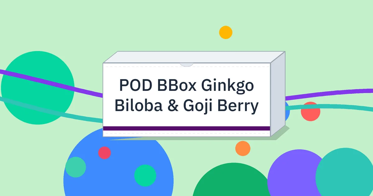 Symbolbild: Packung mit der Aufschrift POD BBox Ginkgo Biloba & Goji Berry (PZN 18907918) – Verfügbarkeit und Bezug in Apotheken in Frankfurt am Main