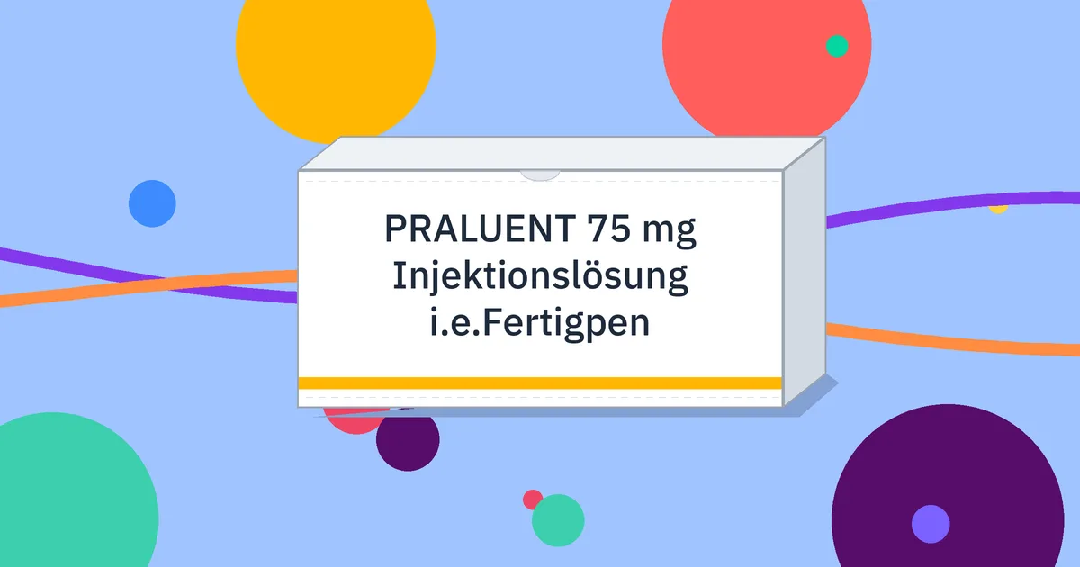 Symbolbild: Packung mit der Aufschrift PRALUENT 75 mg Injektionslösung i.e.Fertigpen (PZN 16930238) – Verfügbarkeit und Bezug in Apotheken in Frankfurt am Main