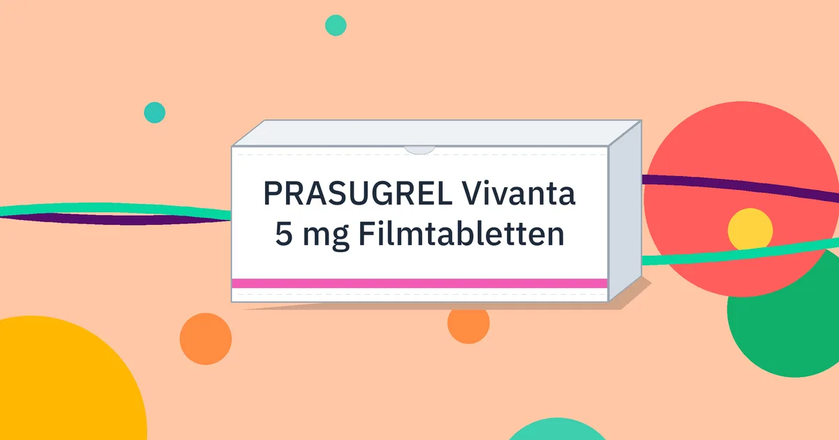 Symbolbild: Packung mit der Aufschrift PRASUGREL Vivanta 5 mg Filmtabletten (PZN 17940173) – Verfügbarkeit und Bezug in Apotheken in Frankfurt am Main