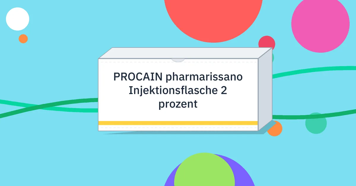 Symbolbild: Packung mit der Aufschrift PROCAIN pharmarissano Injektionsflasche 2 prozent (PZN 16816347) – Verfügbarkeit und Bezug in Apotheken in Frankfurt am Main