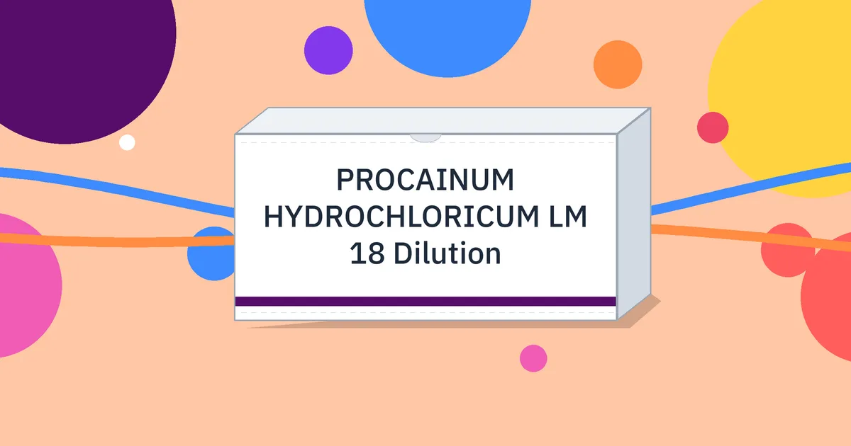 Symbolbild: Packung mit der Aufschrift PROCAINUM HYDROCHLORICUM LM 18 Dilution (PZN 13668515) – Verfügbarkeit und Bezug in Apotheken in Frankfurt am Main