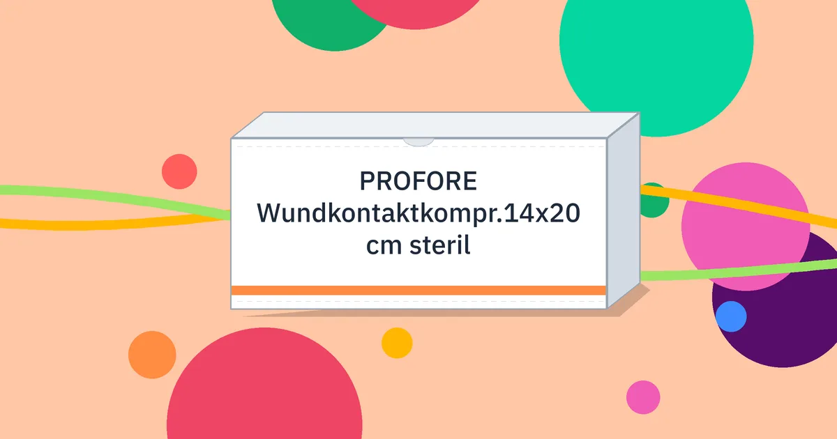 Symbolbild: Packung mit der Aufschrift PROFORE Wundkontaktkompr.14x20 cm steril (PZN 17909542) – Verfügbarkeit und Bezug in Apotheken in Frankfurt am Main