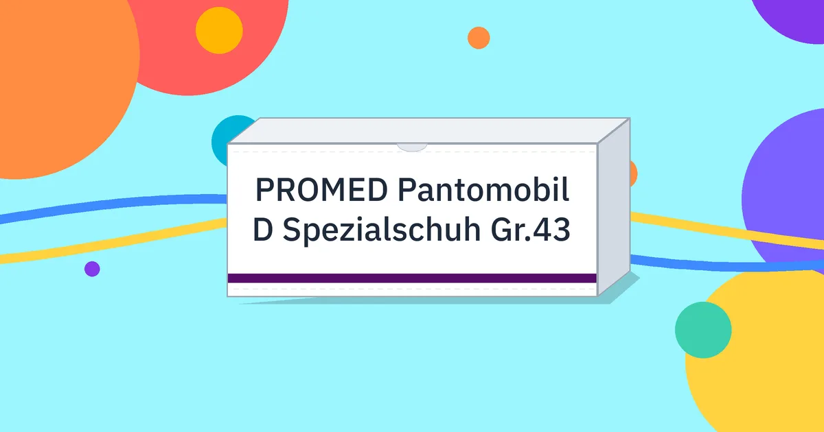 Symbolbild: Packung mit der Aufschrift PROMED Pantomobil D Spezialschuh Gr.43 (PZN 05482699) – Verfügbarkeit und Bezug in Apotheken in Frankfurt am Main