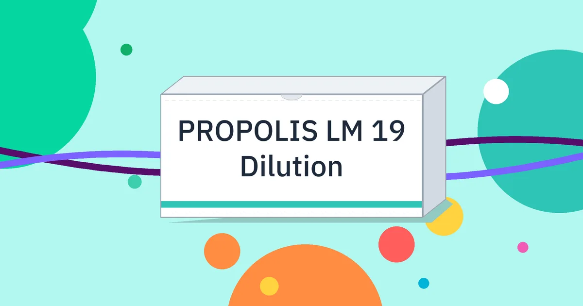 Symbolbild: Packung mit der Aufschrift PROPOLIS LM 19 Dilution (PZN 13044708) – Verfügbarkeit und Bezug in Apotheken in Frankfurt am Main