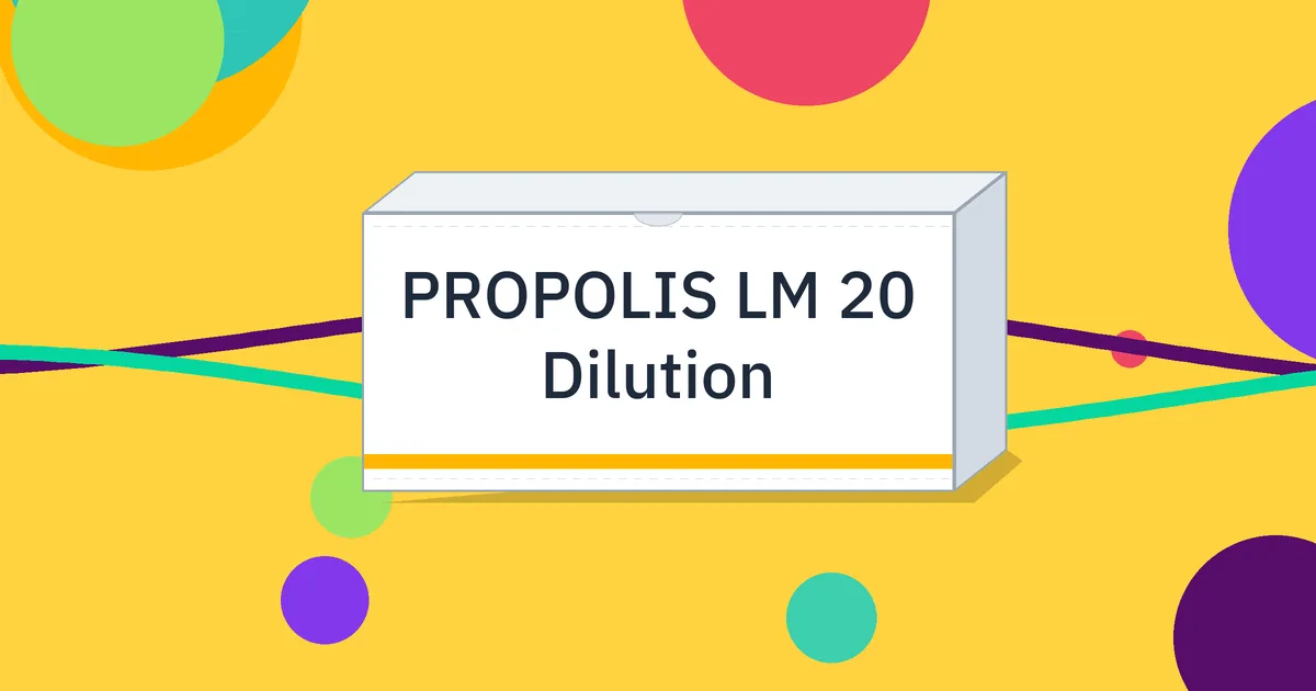 Symbolbild: Packung mit der Aufschrift PROPOLIS LM 20 Dilution (PZN 13044714) – Verfügbarkeit und Bezug in Apotheken in Frankfurt am Main