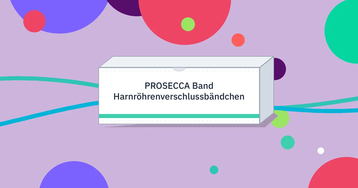Symbolbild: Packung mit der Aufschrift PROSECCA Band Harnröhrenverschlussbändchen (PZN 15657958) – Verfügbarkeit und Bezug in Apotheken in Frankfurt am Main