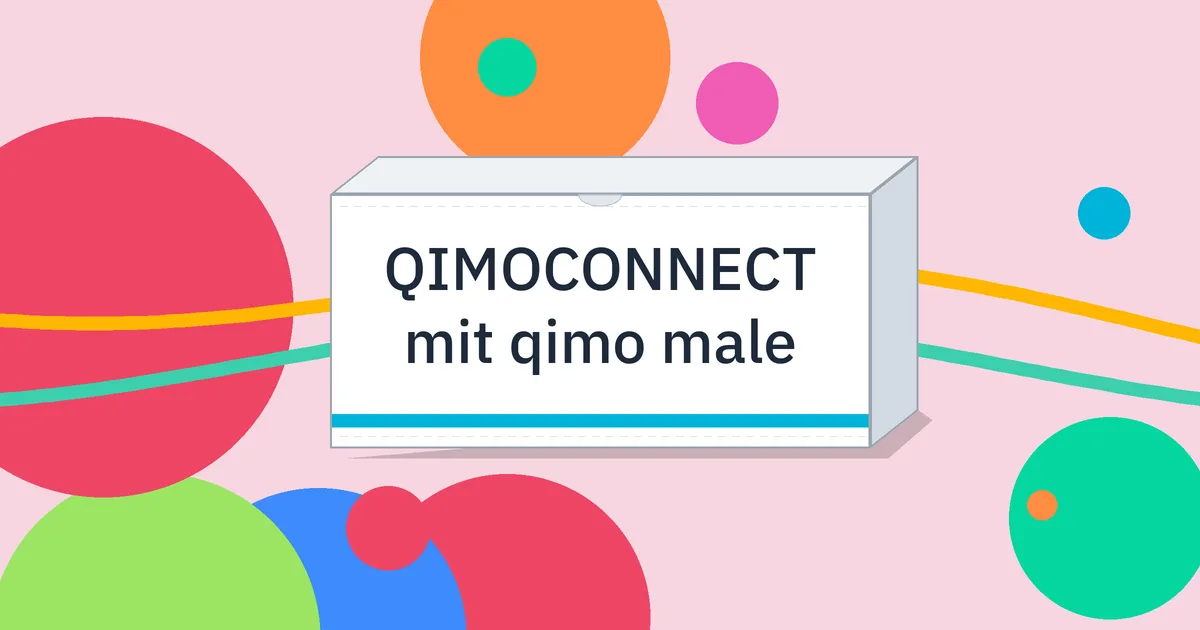 Symbolbild: Packung mit der Aufschrift QIMOCONNECT mit qimo male (PZN 20638093) – Verfügbarkeit und Bezug in Apotheken in Frankfurt am Main