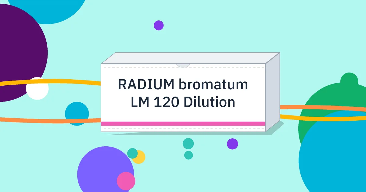 Symbolbild: Packung mit der Aufschrift RADIUM bromatum LM 120 Dilution (PZN 13046162) – Verfügbarkeit und Bezug in Apotheken in Frankfurt am Main