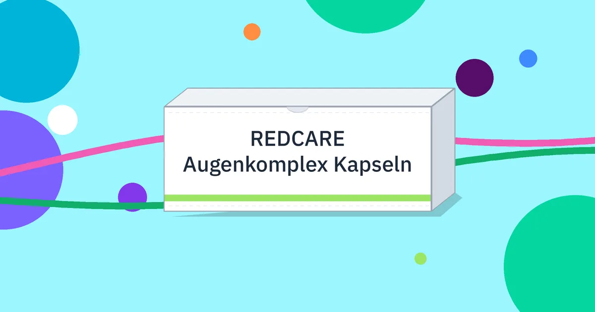 Symbolbild: Packung mit der Aufschrift REDCARE Augenkomplex Kapseln (PZN 17396700) – Verfügbarkeit und Bezug in Apotheken in Frankfurt am Main