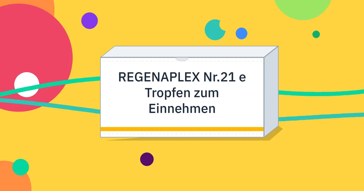 Symbolbild: Packung mit der Aufschrift REGENAPLEX Nr.21 e Tropfen zum Einnehmen (PZN 02642122) – Verfügbarkeit und Bezug in Apotheken in Frankfurt am Main