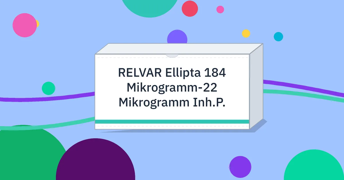 Symbolbild: Packung mit der Aufschrift RELVAR Ellipta 184 Mikrogramm-22 Mikrogramm Inh.P. (PZN 16897127) – Verfügbarkeit und Bezug in Apotheken in Frankfurt am Main