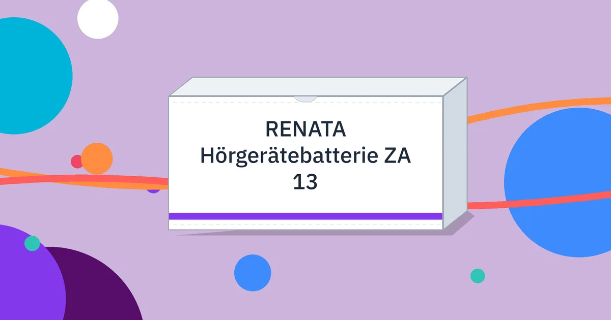 Symbolbild: Packung mit der Aufschrift RENATA Hörgerätebatterie ZA 13 (PZN 00979254) – Verfügbarkeit und Bezug in Apotheken in Frankfurt am Main