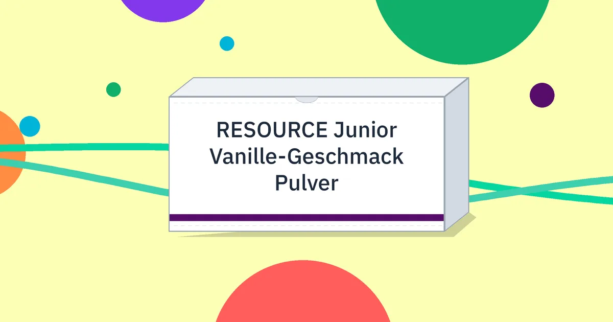 Symbolbild: Packung mit der Aufschrift RESOURCE Junior Vanille-Geschmack Pulver (PZN 09124583) – Verfügbarkeit und Bezug in Apotheken in Frankfurt am Main