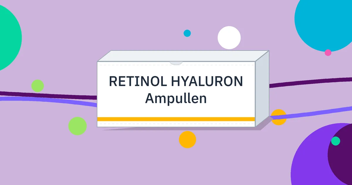 Symbolbild: Packung mit der Aufschrift RETINOL HYALURON Ampullen (PZN 19979357) – Verfügbarkeit und Bezug in Apotheken in Frankfurt am Main