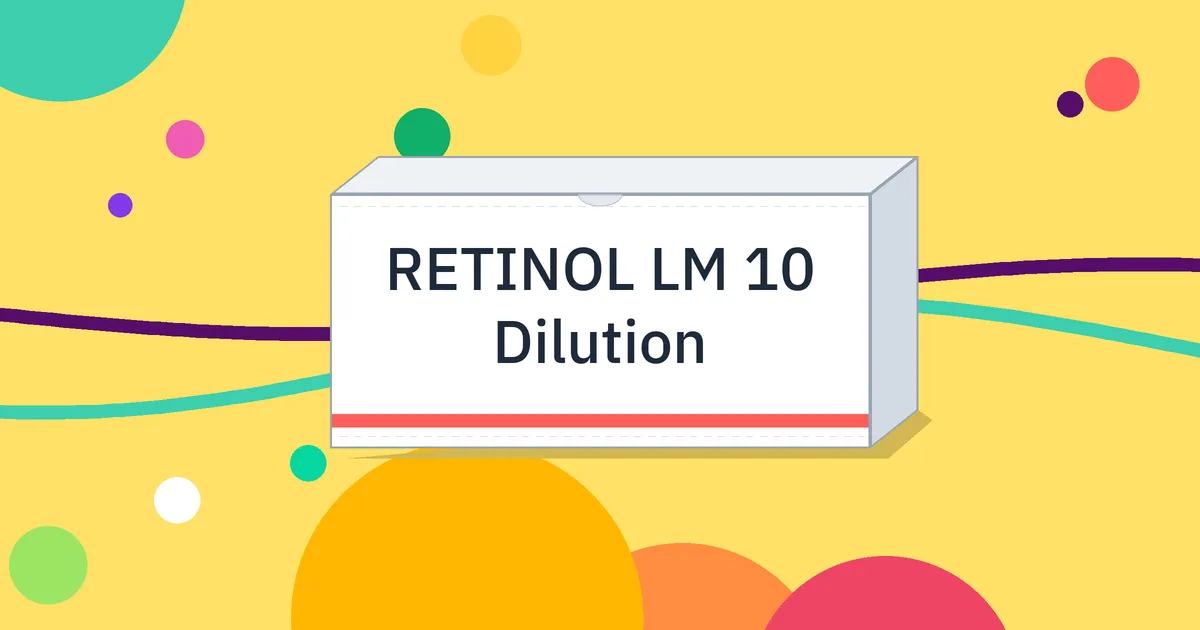Symbolbild: Packung mit der Aufschrift RETINOL LM 10 Dilution (PZN 13047575) – Verfügbarkeit und Bezug in Apotheken in Frankfurt am Main