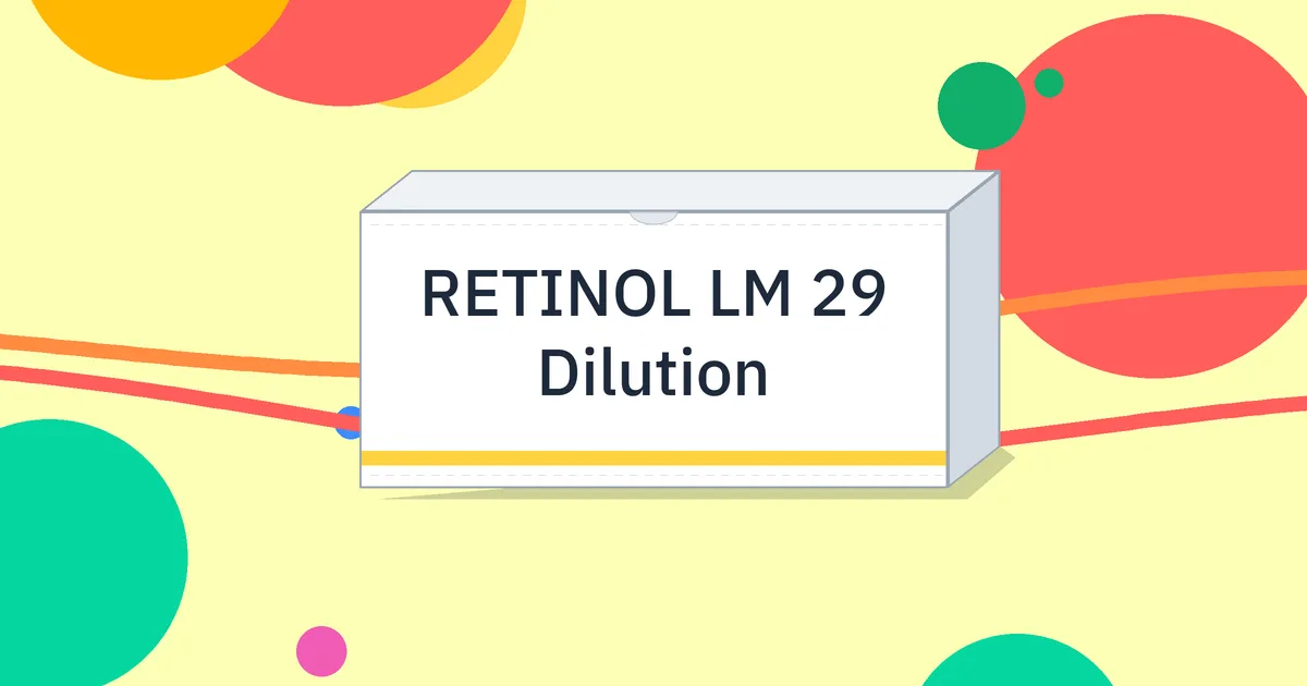 Symbolbild: Packung mit der Aufschrift RETINOL LM 29 Dilution (PZN 13047799) – Verfügbarkeit und Bezug in Apotheken in Frankfurt am Main