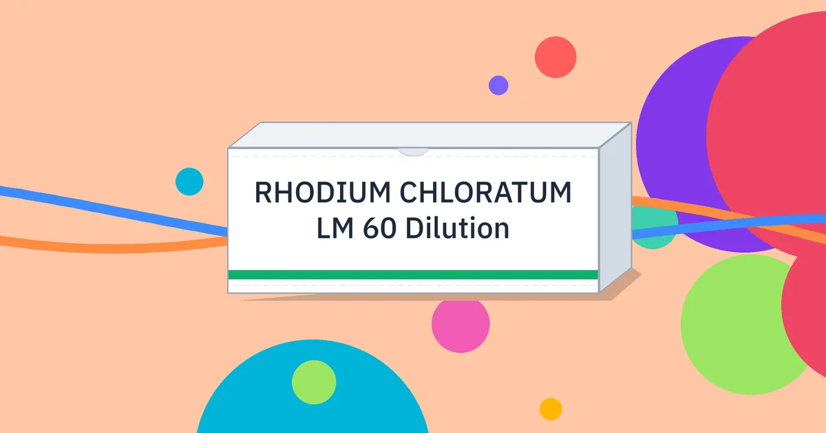 Symbolbild: Packung mit der Aufschrift RHODIUM CHLORATUM LM 60 Dilution (PZN 13050198) – Verfügbarkeit und Bezug in Apotheken in Frankfurt am Main