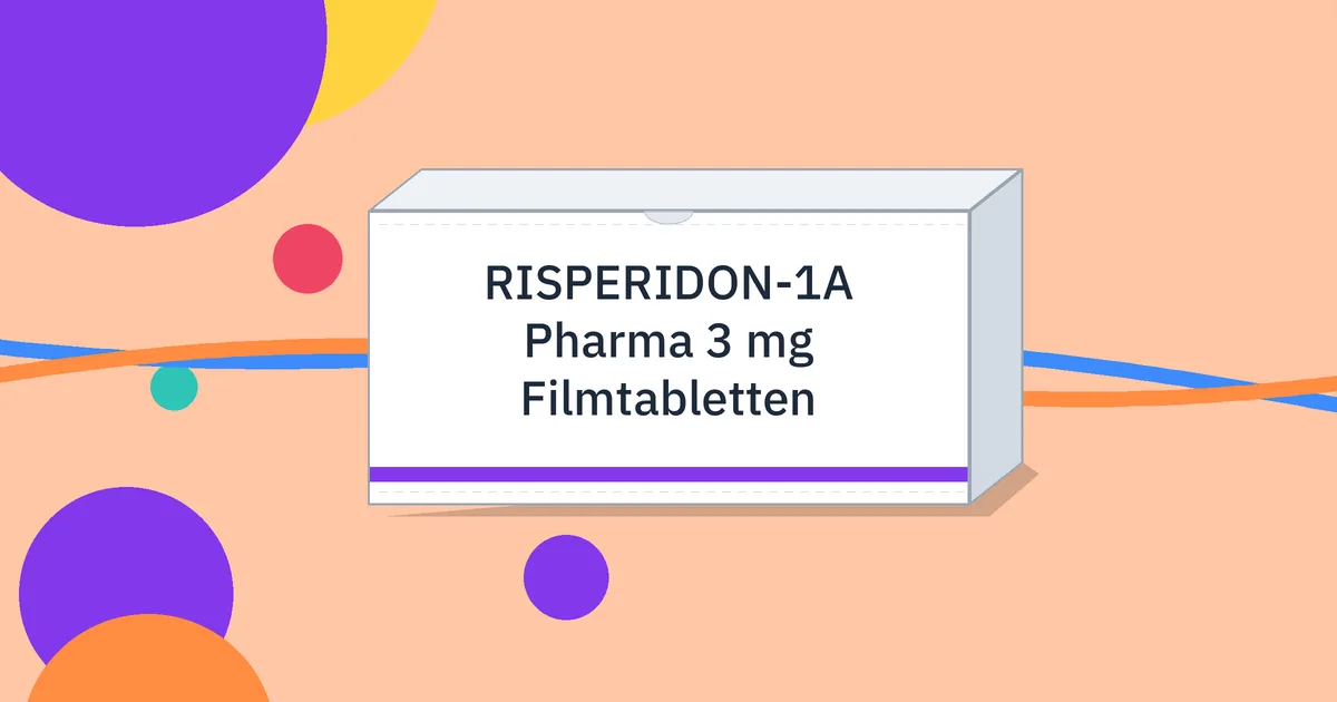 Symbolbild: Packung mit der Aufschrift RISPERIDON-1A Pharma 3 mg Filmtabletten (PZN 05957056) – Verfügbarkeit und Bezug in Apotheken in Frankfurt am Main