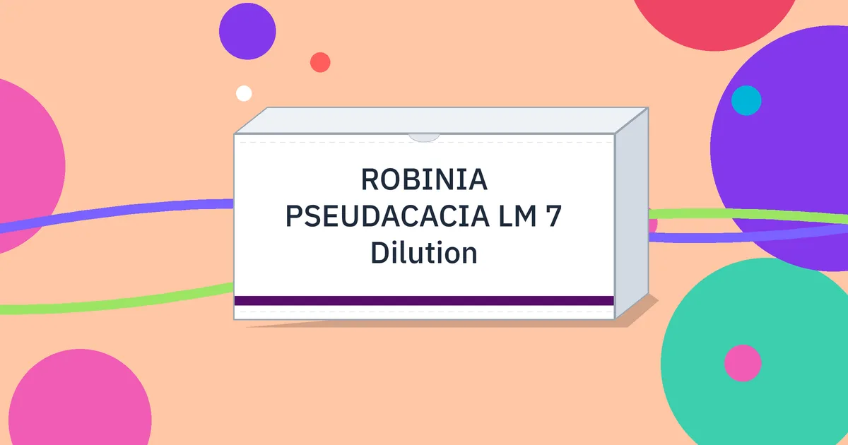 Symbolbild: Packung mit der Aufschrift ROBINIA PSEUDACACIA LM 7 Dilution (PZN 13054836) – Verfügbarkeit und Bezug in Apotheken in Frankfurt am Main