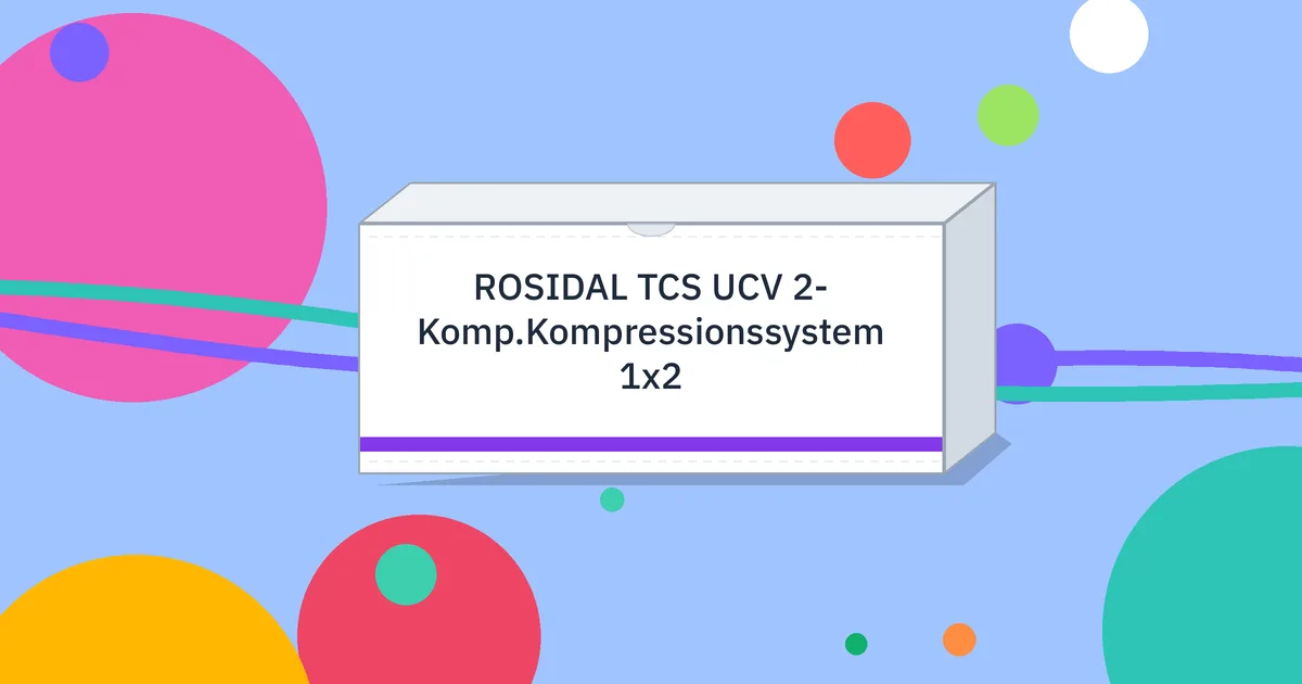 Symbolbild: Packung mit der Aufschrift ROSIDAL TCS UCV 2-Komp.Kompressionssystem 1x2 (PZN 18730414) – Verfügbarkeit und Bezug in Apotheken in Frankfurt am Main