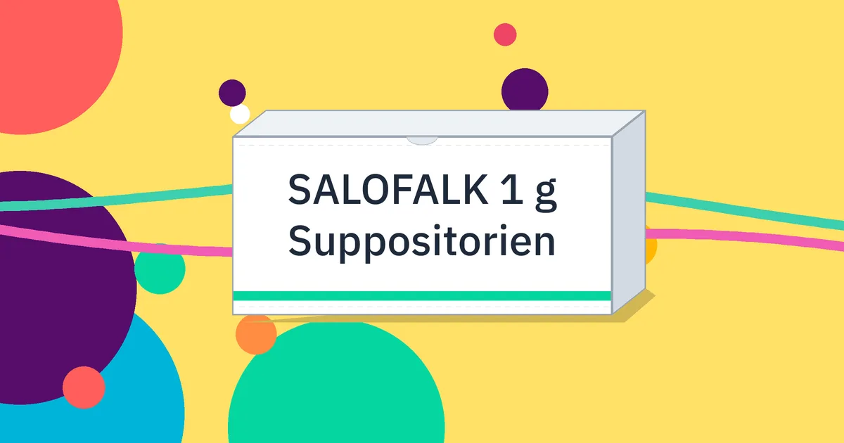 Symbolbild: Packung mit der Aufschrift SALOFALK 1 g Suppositorien (PZN 11654325) – Verfügbarkeit und Bezug in Apotheken in Frankfurt am Main