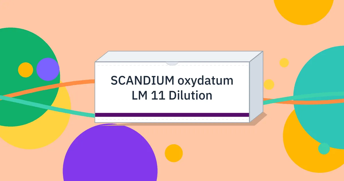 Symbolbild: Packung mit der Aufschrift SCANDIUM oxydatum LM 11 Dilution (PZN 13183545) – Verfügbarkeit und Bezug in Apotheken in Frankfurt am Main