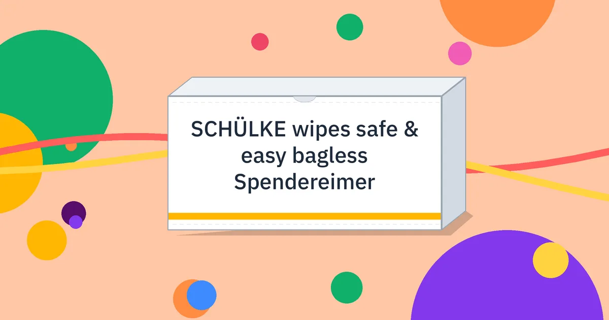 Symbolbild: Packung mit der Aufschrift SCHÜLKE wipes safe & easy bagless Spendereimer (PZN 17604771) – Verfügbarkeit und Bezug in Apotheken in Frankfurt am Main