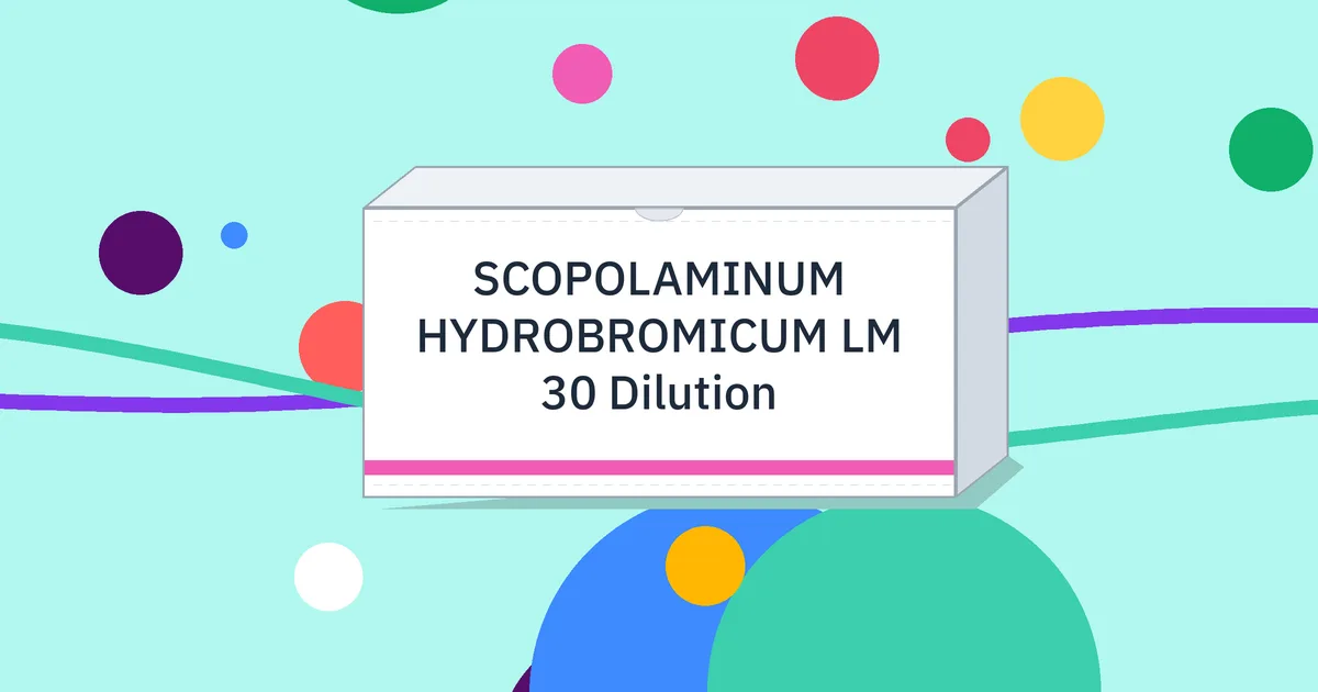 Symbolbild: Packung mit der Aufschrift SCOPOLAMINUM HYDROBROMICUM LM 30 Dilution (PZN 13691514) – Verfügbarkeit und Bezug in Apotheken in Frankfurt am Main