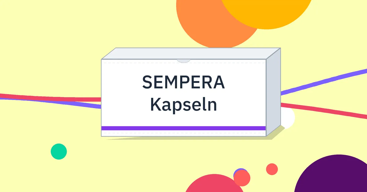 Symbolbild: Packung mit der Aufschrift SEMPERA Kapseln (PZN 03095521) – Verfügbarkeit und Bezug in Apotheken in Frankfurt am Main