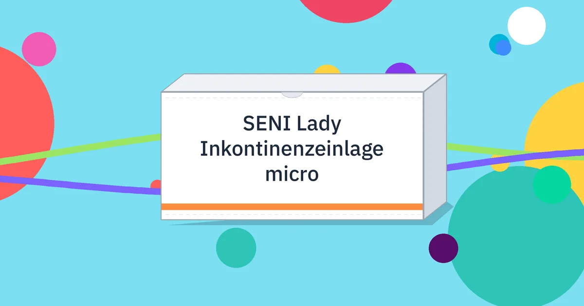 Symbolbild: Packung mit der Aufschrift SENI Lady Inkontinenzeinlage micro (PZN 05385370) – Verfügbarkeit und Bezug in Apotheken in Frankfurt am Main